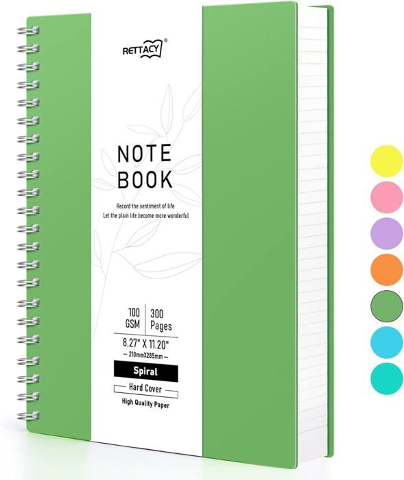 Bloc-Notes A4, Cahiers À Spirales, 300 Feuilles/150 Pages Pour Écrire ...