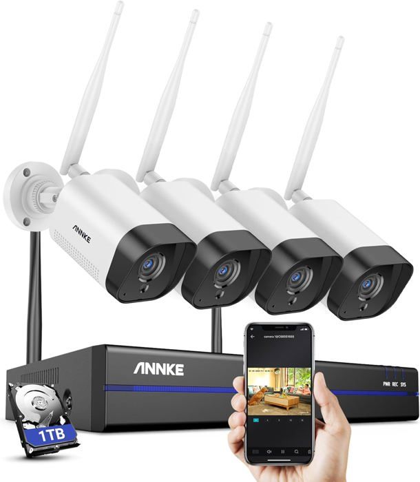 3Mp Kit De Surveillance Sans Fil Wifi 8Ch 5Mp Nvr Avec 1 To Disque Dur ...