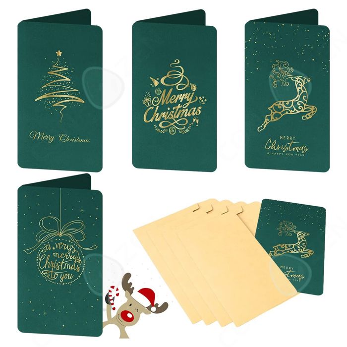 Cartes de noël 18 x 10,5 cm lot de 4 avec enveloppe carte de noël ...
