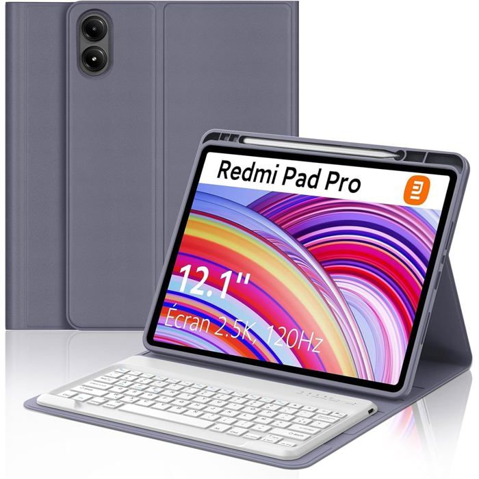 Clavier sans fil amovible - SUTEO - Azerty - Bluetooth - Lavande ...