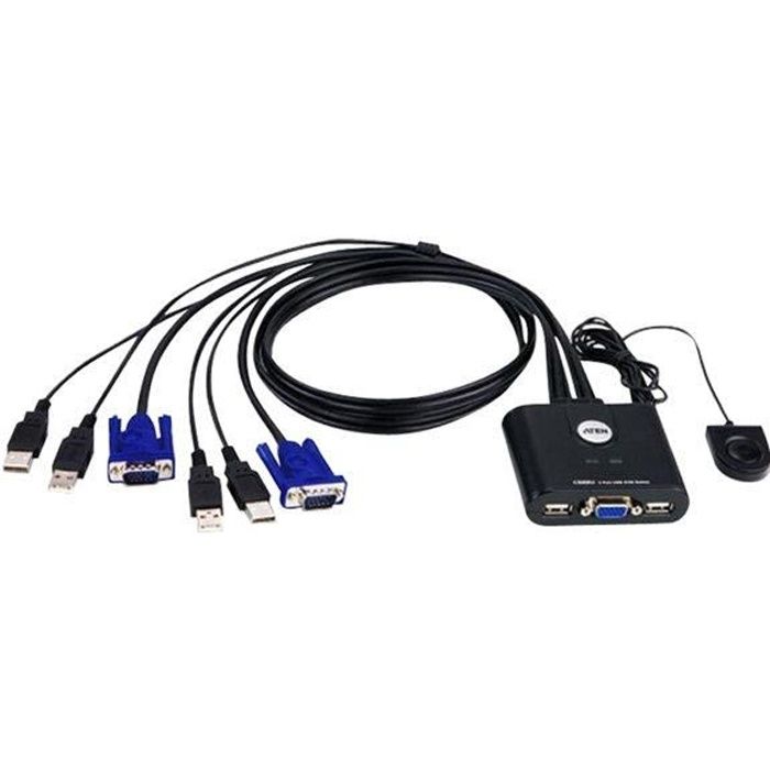 Mini KVM Switch VGA-USB pour 2 ordinateurs - Cdiscount Informatique