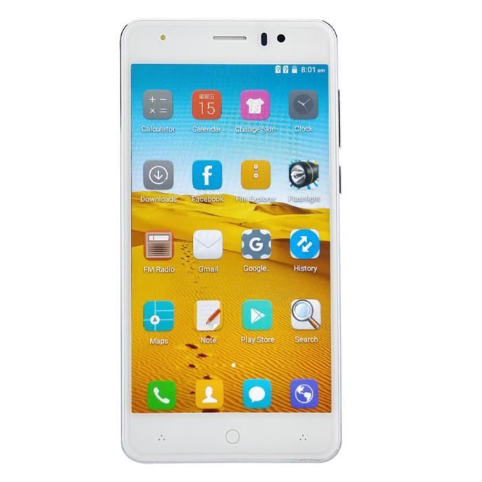 5.0 pouces Smartphone débloqué Android 5.1 Smart Phone Quad Core Dual ...