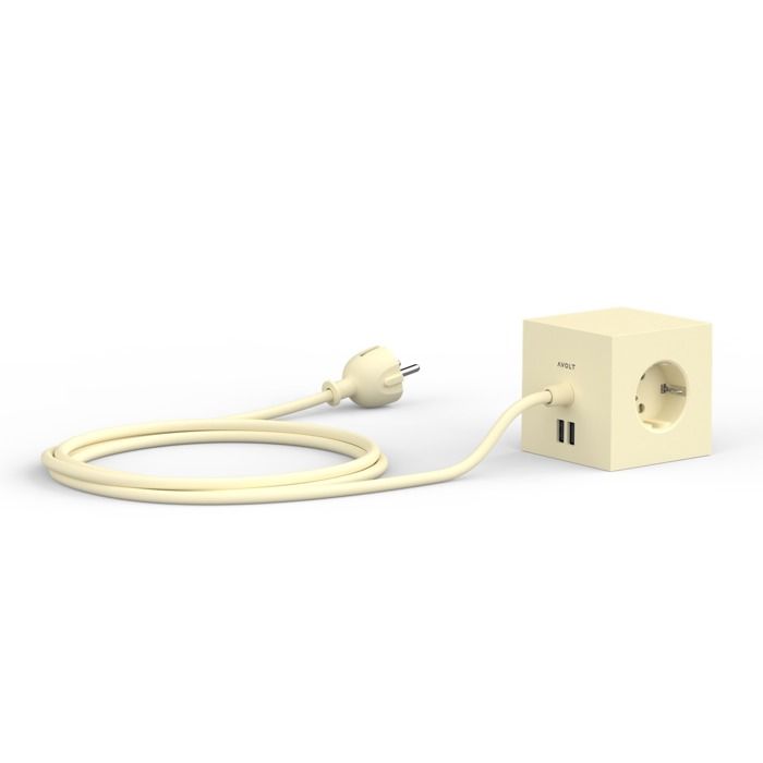 Multiprise Square 1 avec USB-A/aimant et câble de 1,8 m AVOLT Jaune ...