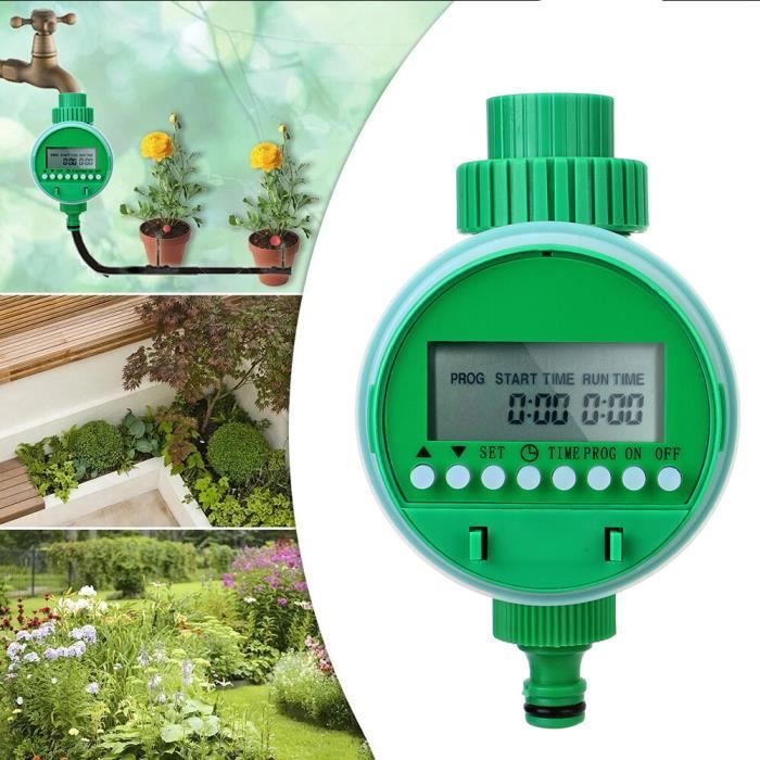 Programmateur d'arrosage - Watering Timer Valve - Vert - Automatique - 2 sorties - Réglable ...