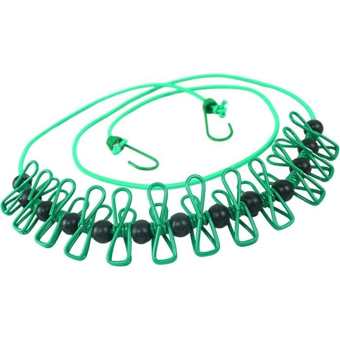 Corde À Linge Avec 12 Pinces À Fil Corde À Linge Portable Réglable ...