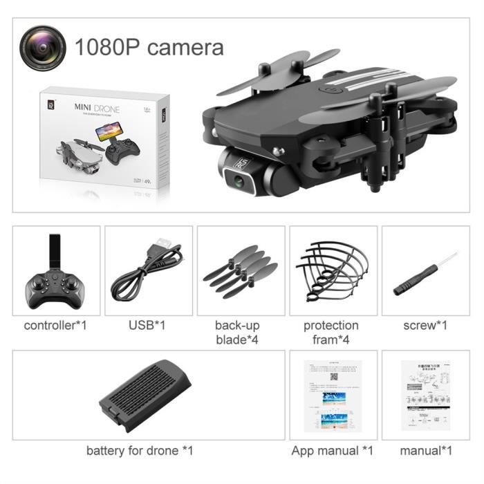 LSRC Mini Drone 1080P Caméra HD Quadricoptère RC Drones RC pliables ...