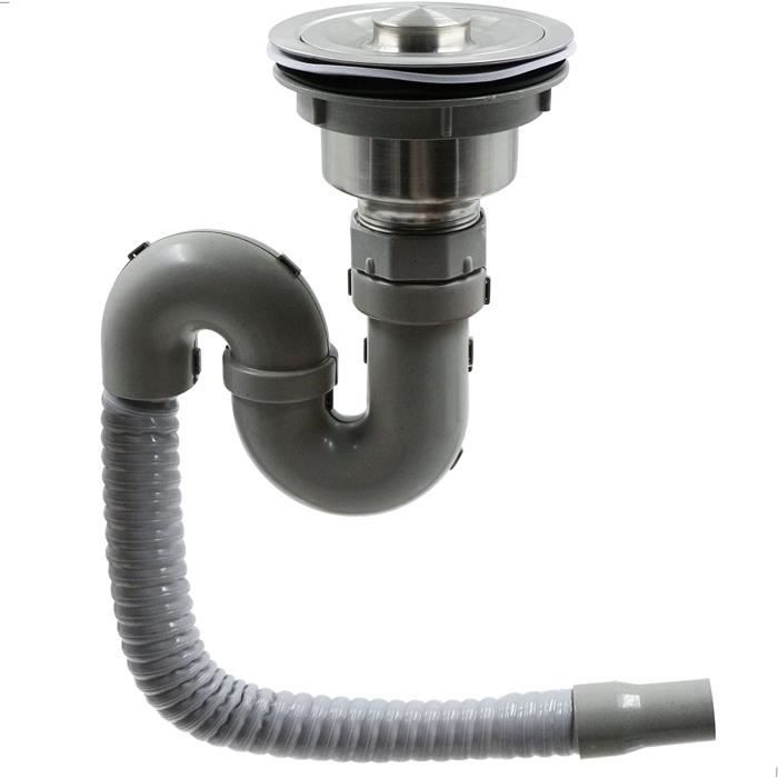 Siphon universel Siphon anti-odeurs Sifon - Avec 1 jeu de joints et un ...