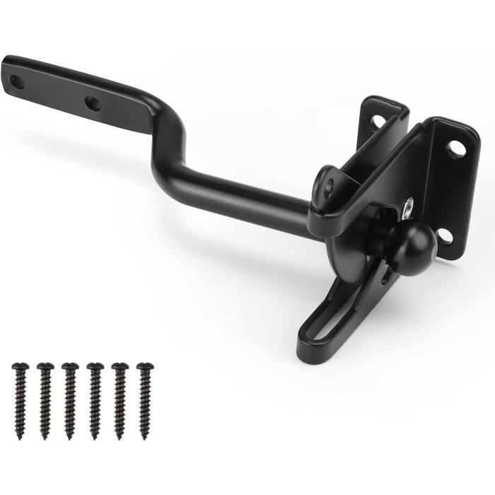 Loquet Acier à Gravité Clôture Jardin, Verrou de Porte Automatique Noir ...