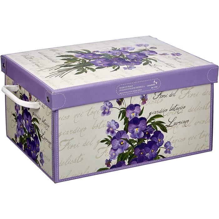 Boîte Rangement Carton Couvercle Ranger Cadeau Small Violettes 2 ...