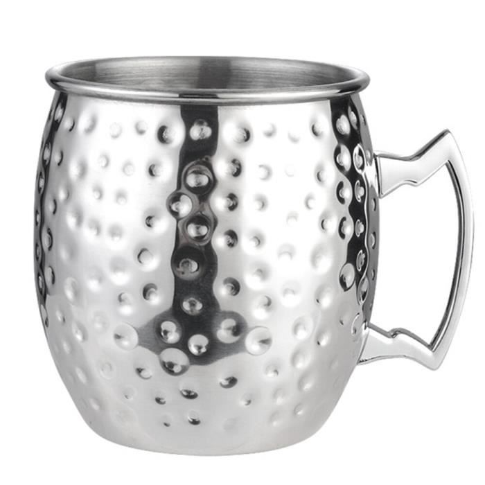 Verre à eau,Mug en métal et acier inoxydable,550ml,Durable,pour mulet ...