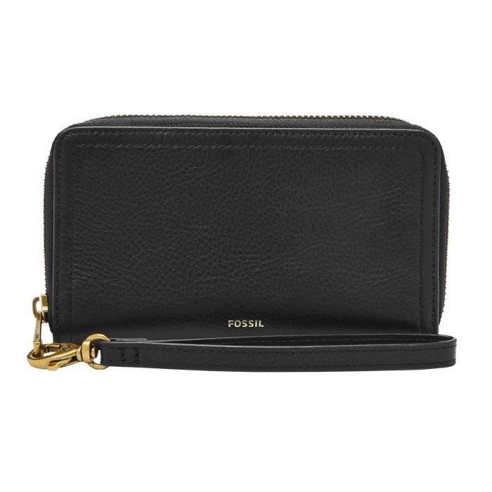 FOSSIL Logan RFID Zip Wallet Black [109353] Noir - Cdiscount Bagagerie ...