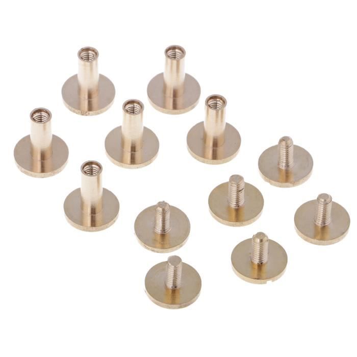 6 Pièces Rivet Clou Rivet Bouton en Laiton Massif Pour Ceinture Sac ...