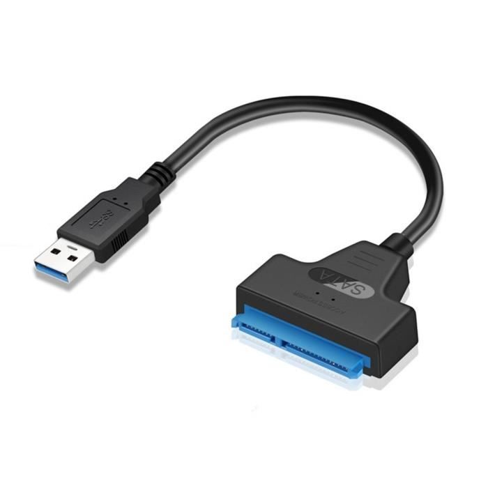 Câble adaptateur USB SATA 23 cm Convertisseur de transfert de données ...