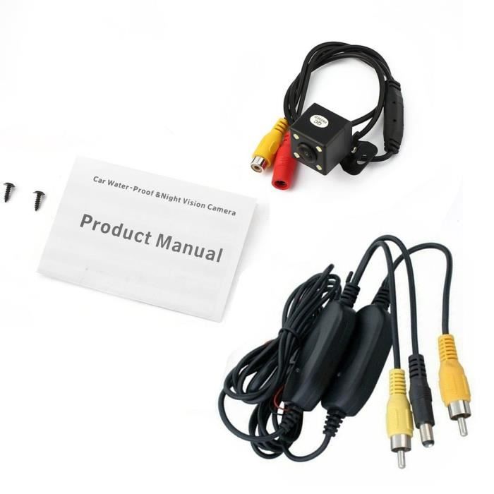 Adaptateur émetteur et récepteur sans fil + caméra de recul étanche à 4 ...