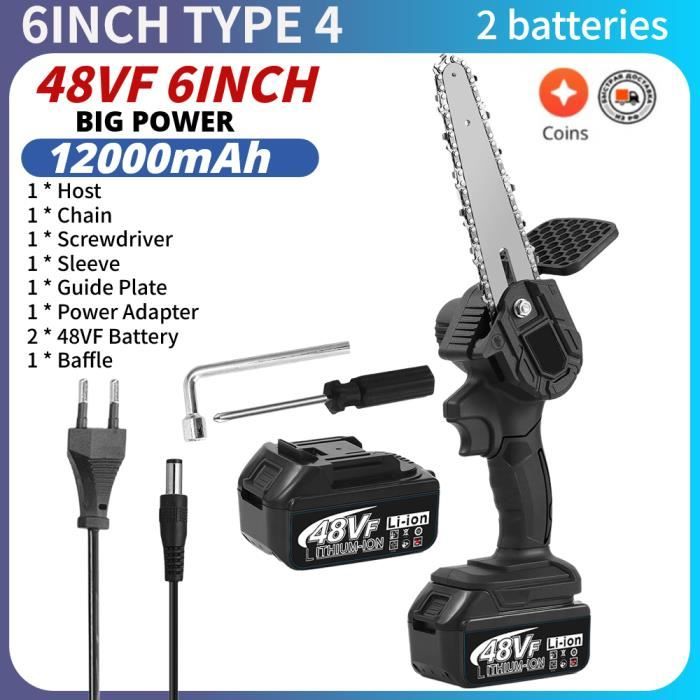 Scie électrique portable RUMOCOVO - Electric Chain Saw - 2 batteries ...