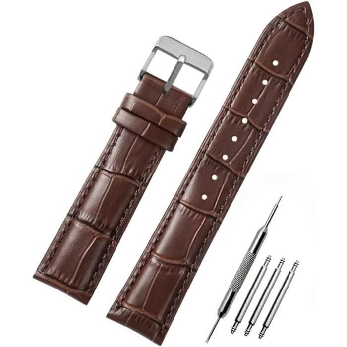 Bracelets De Montre Cuir Crocodile Grain Cuir Véritable Souple Et ...