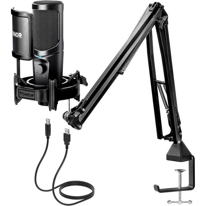 Microphone À Condensateur Usb Micro Cardioïde Professionnel Mic Avec ...