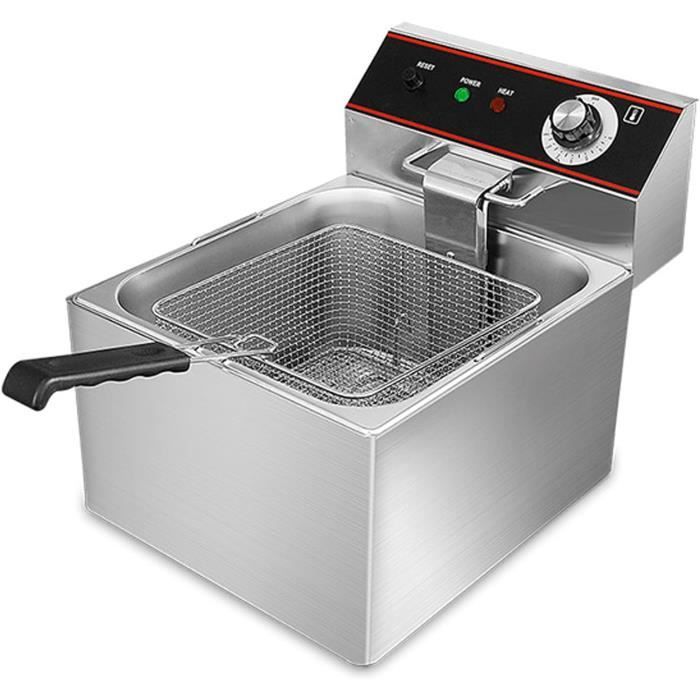 Inox Friteuse Commerciale, 6L Friteuse Électrique Avec Paniers Et ...