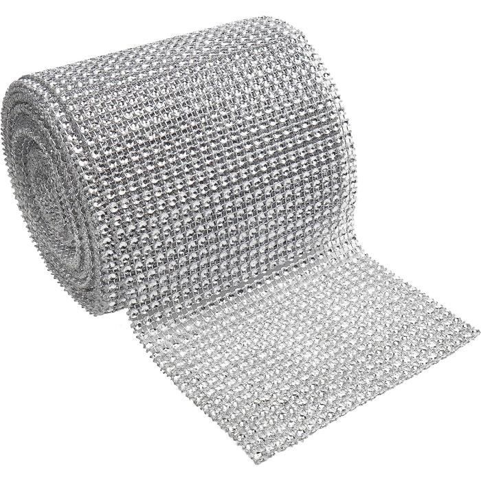 Handi Stitch Ruban Strass Argent - Rouleau de Strass de 9,14 m - 12 cm ...