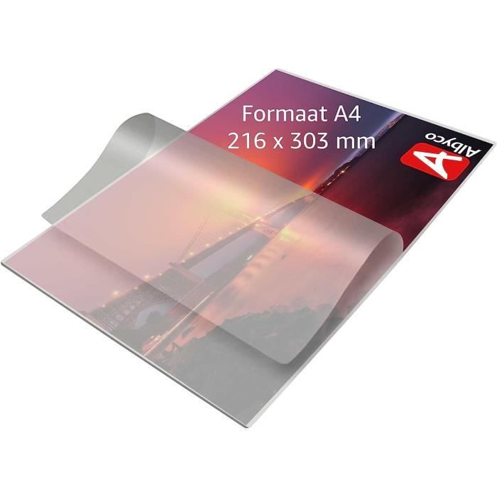 Albyco Pochette Plastifieuse A4 - Feuille Plastique - Feuille ...