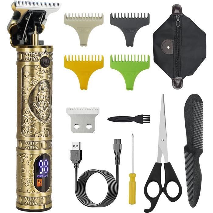 Tondeuse Cheveux Hommes, Tondeuse Barbe Homme En T Sans Fil Électrique Usb Rechargeable Tondeuse ...