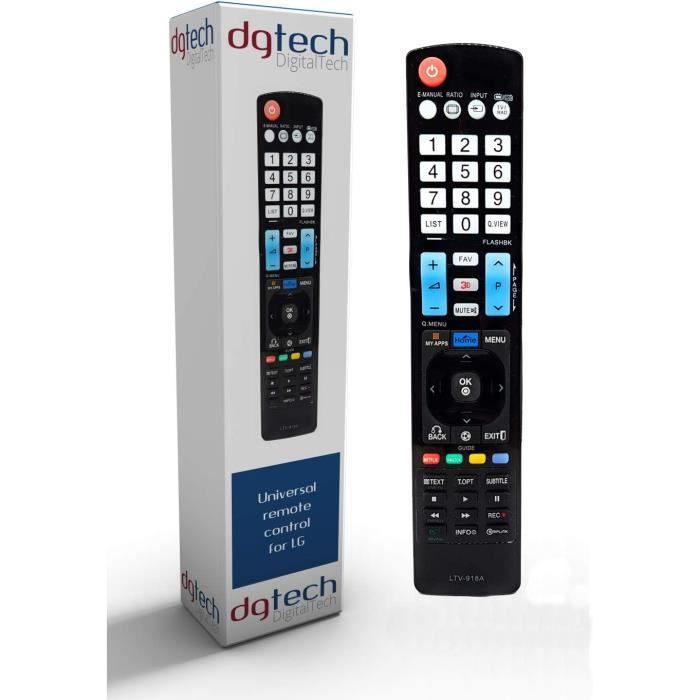 Digitaltech® Télécommande Universelle Smart Tv Pour Téléviseurs Lg. Boutons Pour Les Plateformes ...