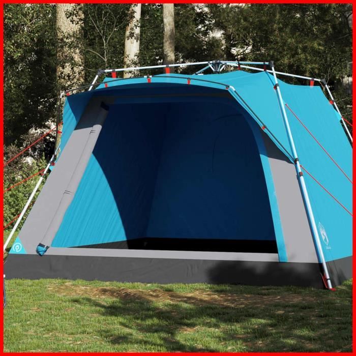 DXBK Tente de camping cabine 4 personnes bleu libération rapide 4004220 ...