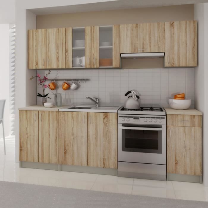 Meubles de cuisine en kit 2,4 m Gris - Cdiscount Maison