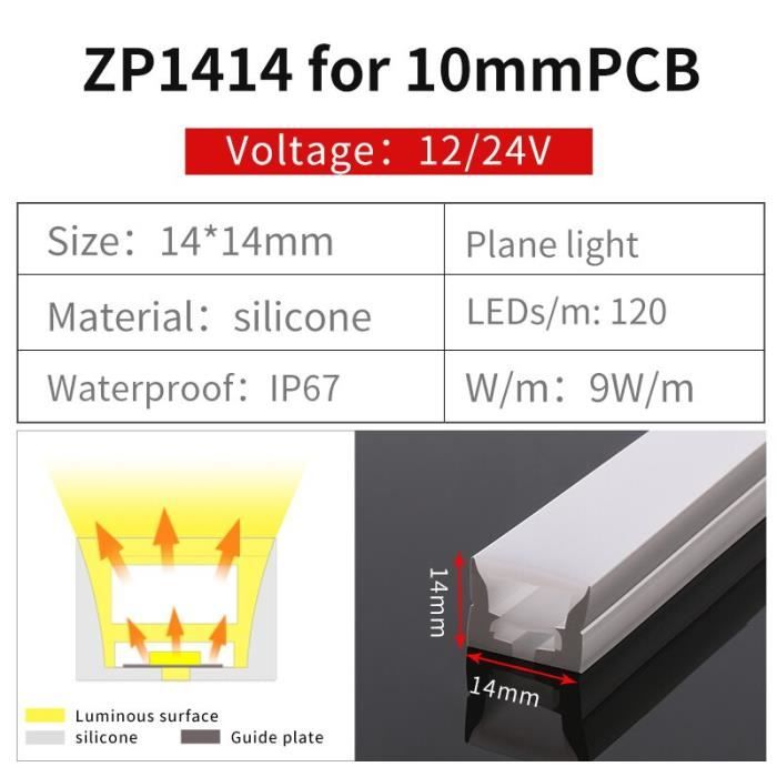 BANDE LED,zp1414 for 8mmPCB-white 24v-1m--corde de néon Flexible 1m 5m ...