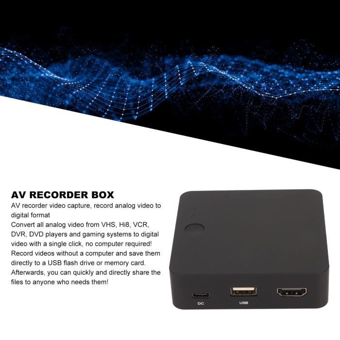 Enregistreur AV convertisseur VHS Hi8 VCR DVD vers vidéo numérique ...