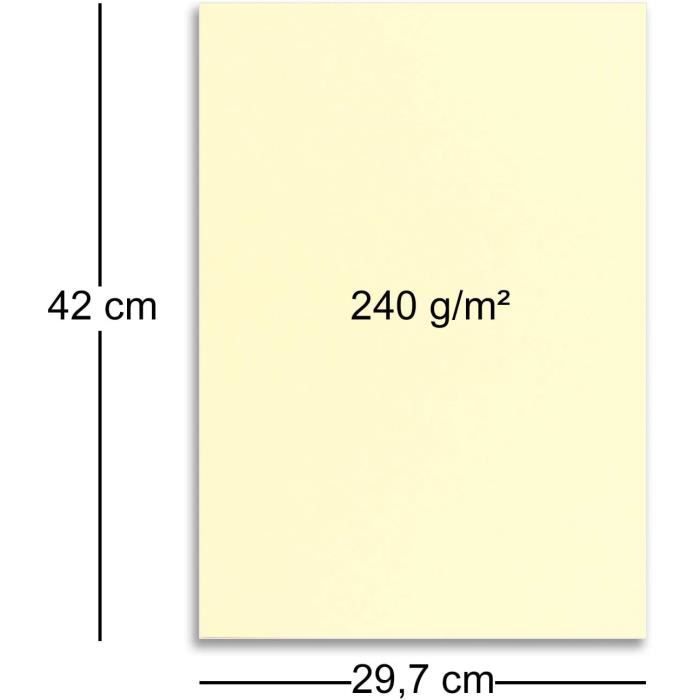Lot de 50 feuilles de papier de bricolage stable - Format A3 - Vanille ...
