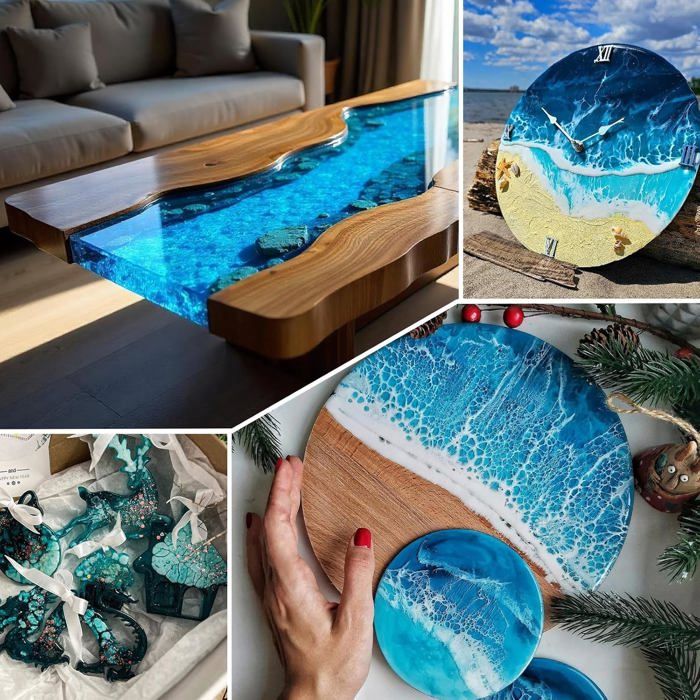 Resine Epoxy Transparente et Durcisseur, 960ml / 32oz Résine époxy ...