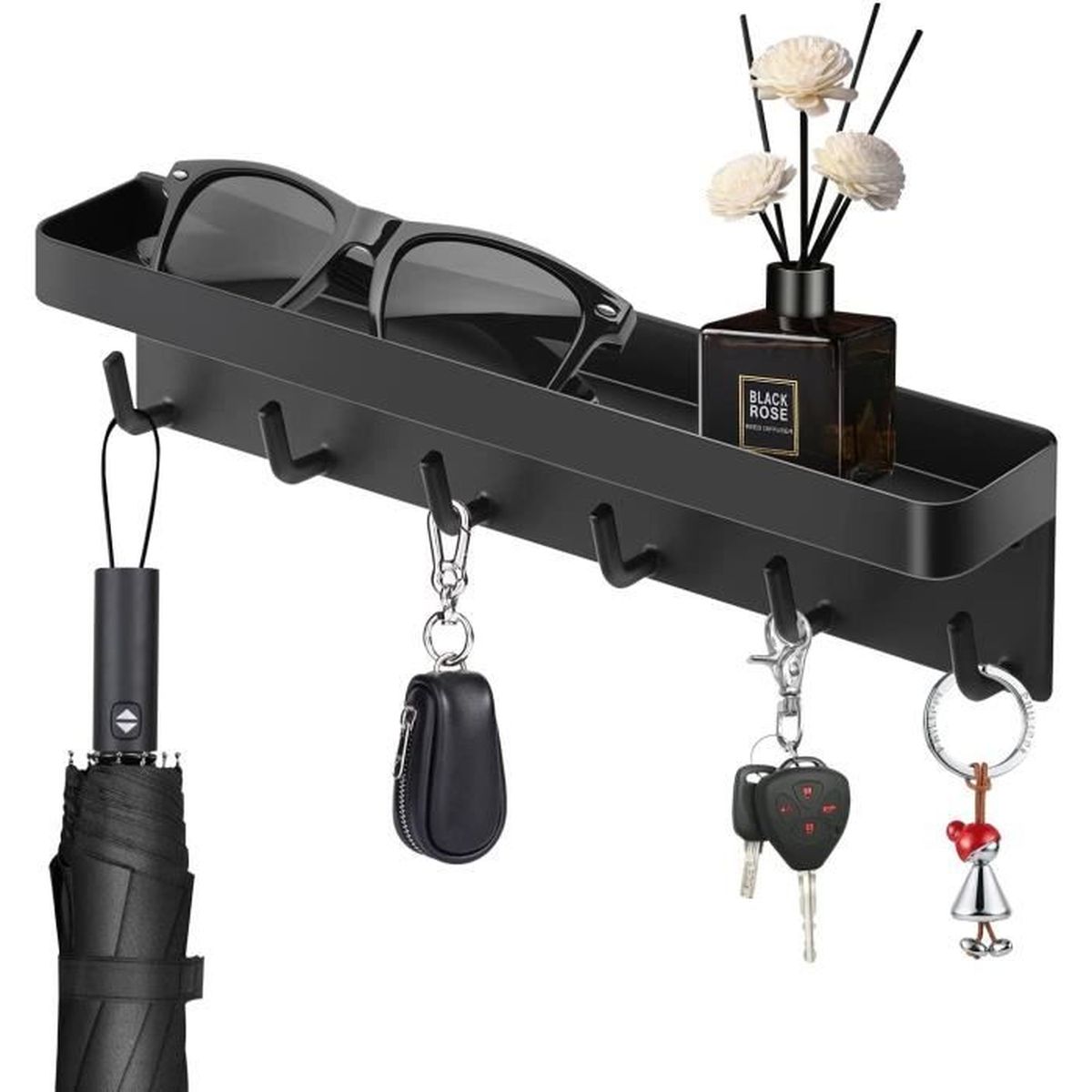 Porte-clés mural, porte-clés mural avec étagère, porte-clés mural en ...