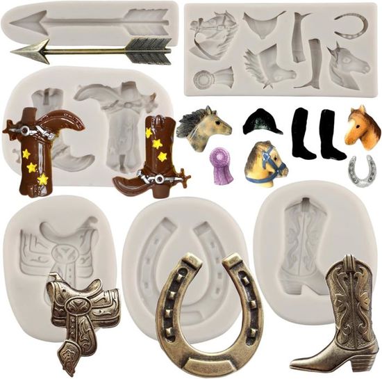 Gris Lot De 6 Moules En Silicone En Forme De Fer à Cheval Pour Fondant ...