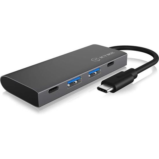 Hubs Usb - Icy Box Usb-c Gen 2 4 Ports 3.1 Gen2 10 Gbps Aluminium Câble ...