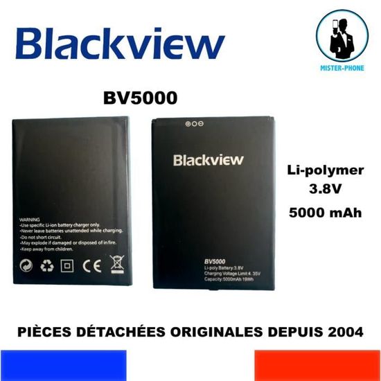 BATTERIE ORIGINALE OEM BLACKVIEW BV5000 DUAL SIM 5000mAh GENUINE BATTERY NEW - Cdiscount Téléphonie