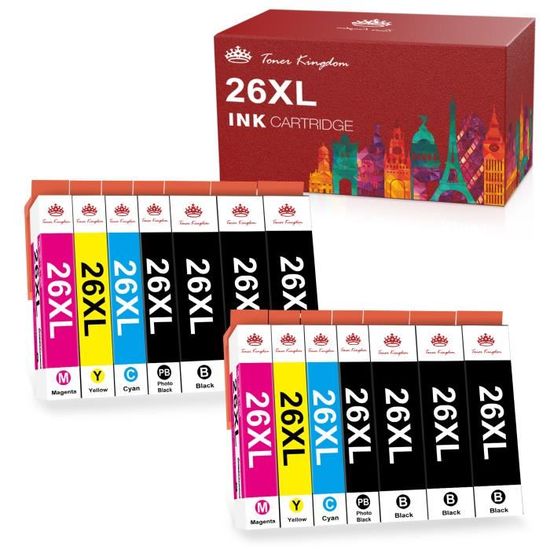 TONER KINGDOM 14 Cartouches d'Encre Compatible epson 26XL T2621 T2631 ...