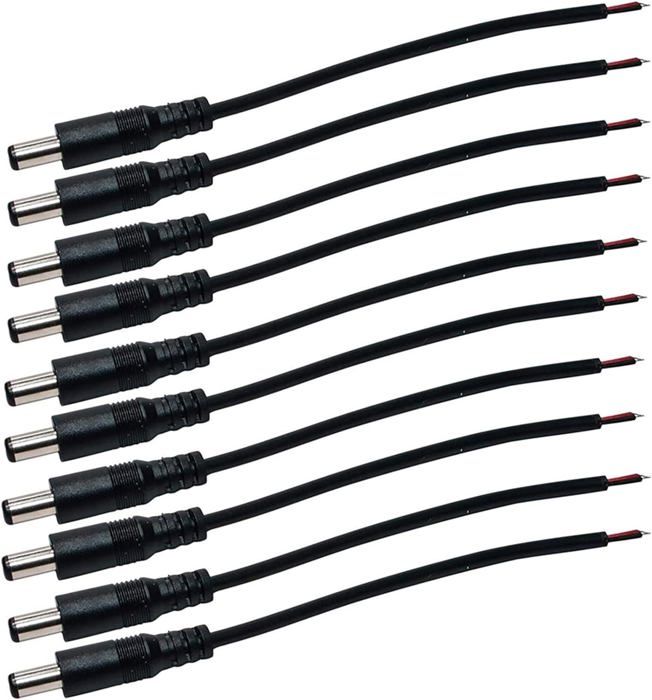 Noir,Rouge 10 Morceaux de DC Bouchons for Baril male Power Pigtail ...