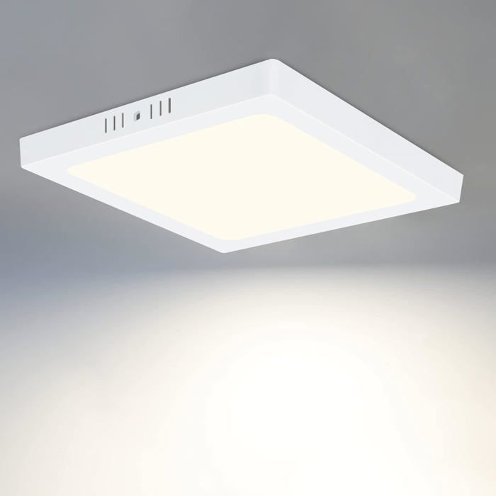 Blanc Plafonnier LED Plat - Moderne Lampe LED Blanc Angulaire Lampe ...