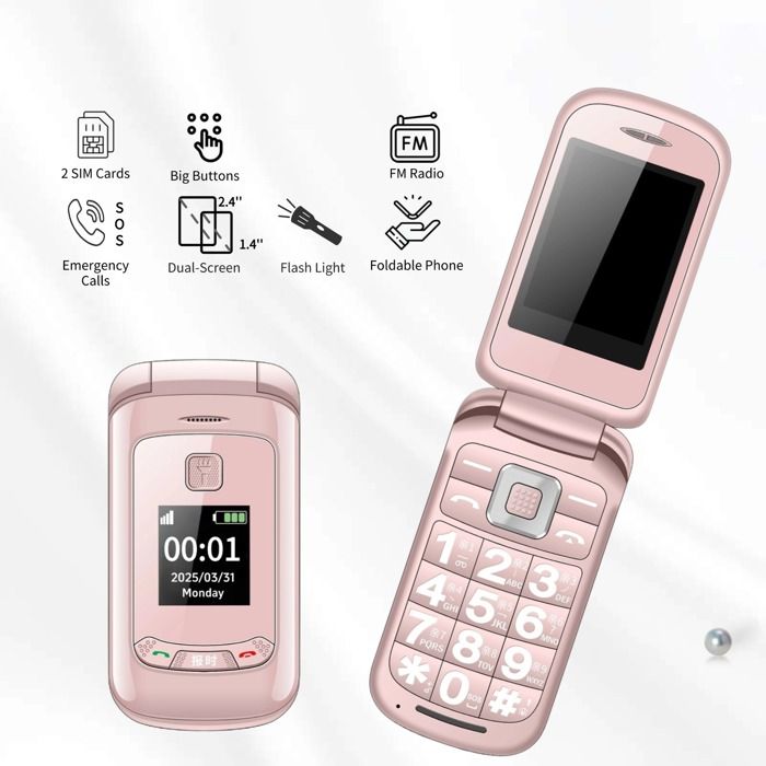 G660 Téléphone Portable Mobile senior pour Personnes âgées Dual LCD ...