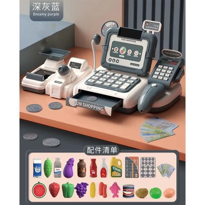 Jouet de simulation de caisse enregistreuse pour enfants, maison de jeu, mini supermarché ...