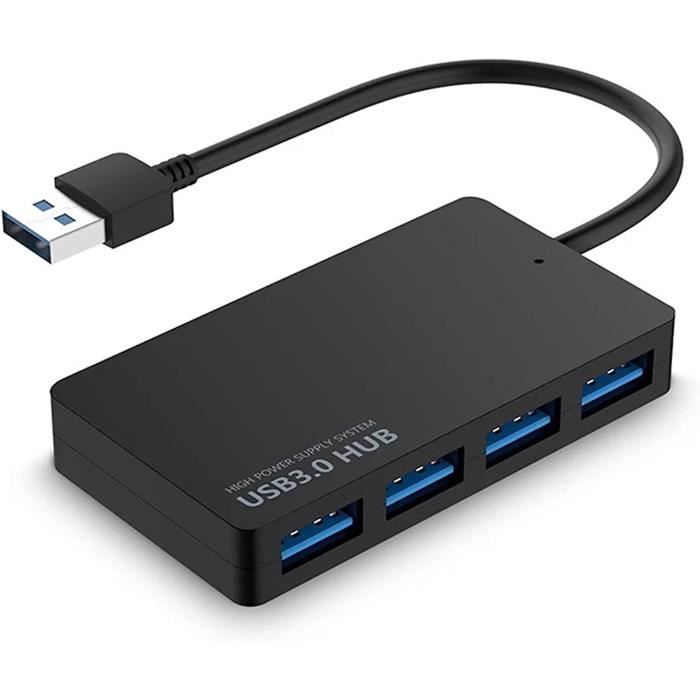 Hub USB – Hub USB 3.0 à 4 ports ultra fin et portable avec extension ...
