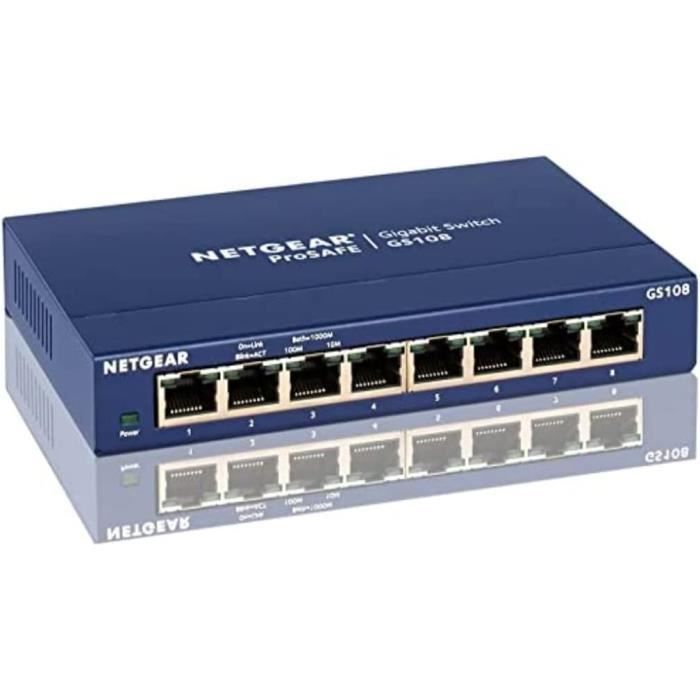 Switch Ethernet 8 Ports RJ45 Métal Gigabit (10-100-1000),switch RJ45 ...