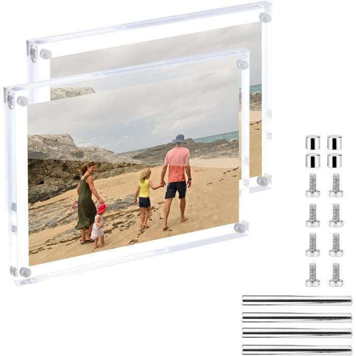 Cadres photo en Acrylique 2 Pièce Double Panneau décoratif Cadres Photo ...