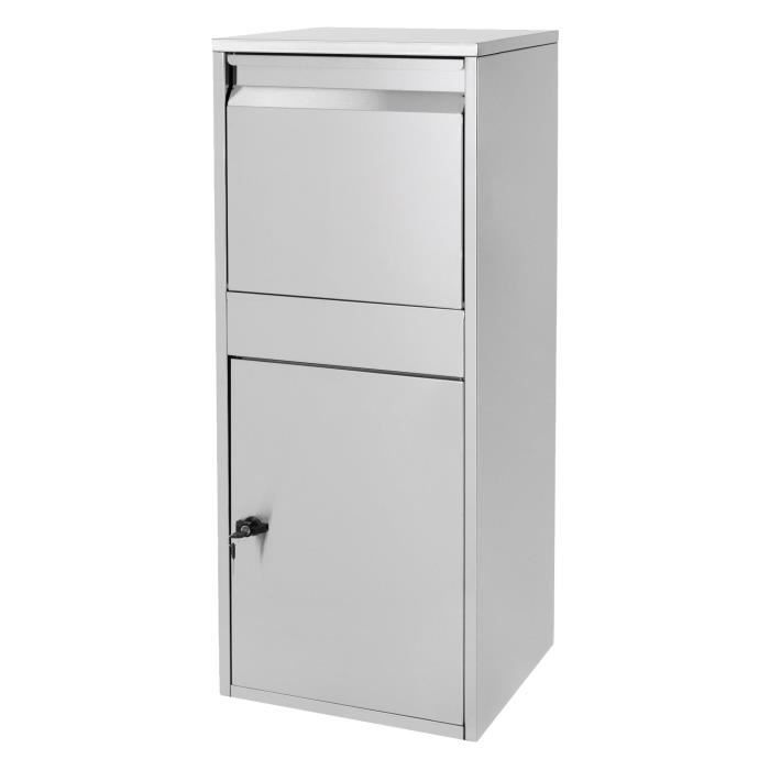 Boîte à Colis en Acier Galvanisé Gris - ML-Design - Sur Pied ...