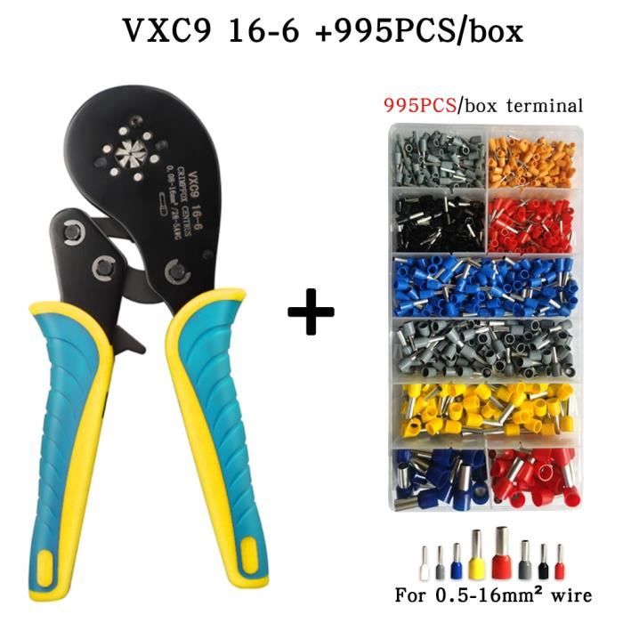 Pince outil,Pince à sertir virole professionnelle, 0.08 – 16 mm², Kit d'outils de sertissage ...