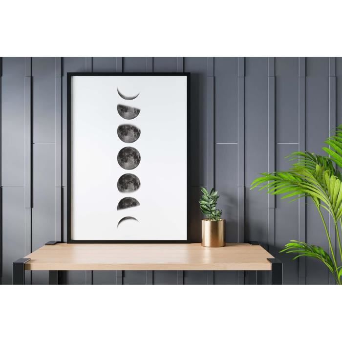 Affiche Murale Minimaliste Avec Phases De La Lune Pour Chambre À ...
