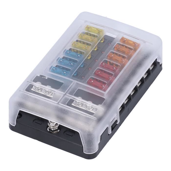 Garosa Porte-fusible Bloc de boîte à fusibles à 12 voies 5A 10A 15A 20A ...