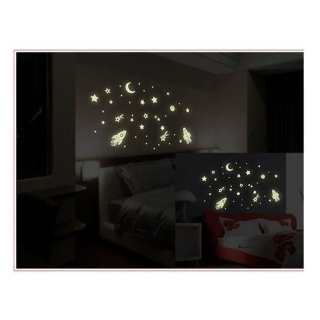 Cartoon Home Stickers Decor Glow In The Dark Wall Sticker Cosmic Star ...