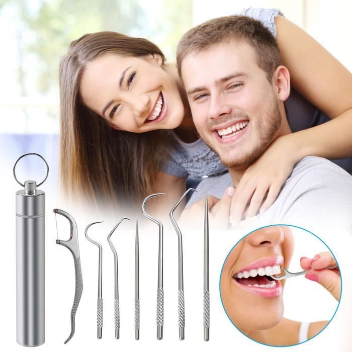 Fallinuan Cure-Dent 304 Outil De Cueillette De Dents En Métal Cure ...